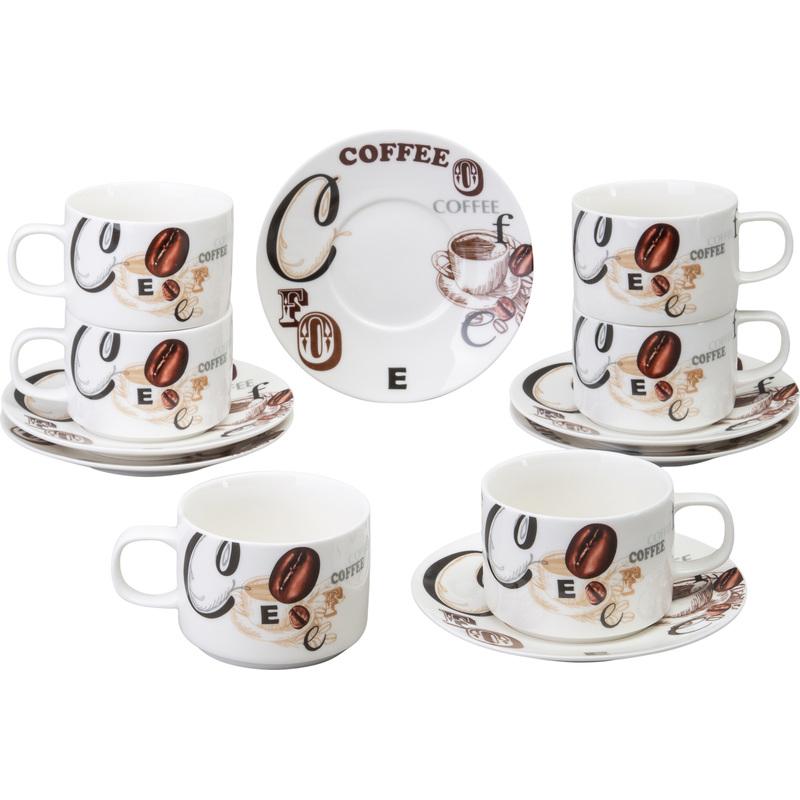 Набор кофейный Lefard Coffee mania на 6 персон фарфор (12 предметов ...
